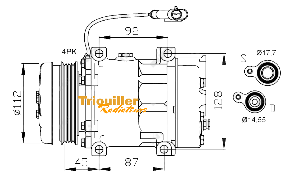 Compresseur clim CASE NEW HOLLAND TS-Series - TRIOUILLER SAS
